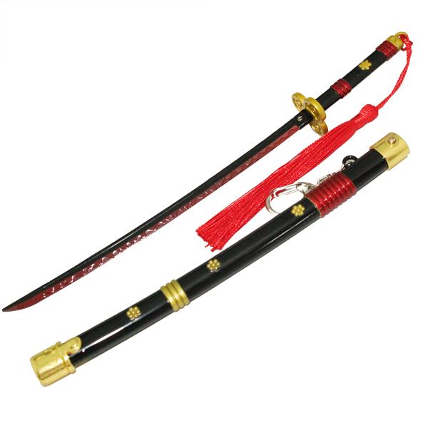 Quality One Piece Zoro Enma Black 3D Model Keychain Sword Mini Katana for sale