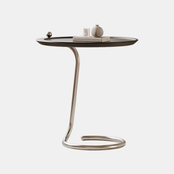 Quality Shiny Silver Wood Top End Table With Metal Legs For Hotel Villa for sale