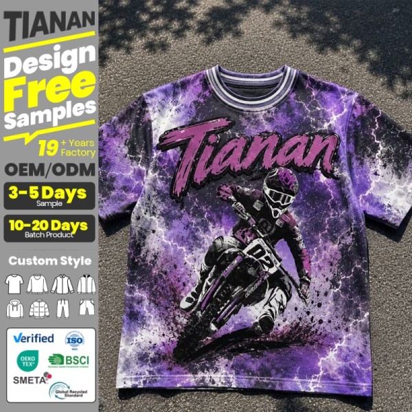 Quality Brand Manufacturer Custom Men's T Shirt Hip Hop Vintage Print Flocked Print Oversized Heavyweight Y2K Street T Shirt Men Premium for sale