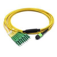 Quality 8 Fiber MPO to 4 x LC Duplex Singlemode Breakout Cable | 40G QSFP+ PSM4 Breakout Harness (G.657.A1) for sale