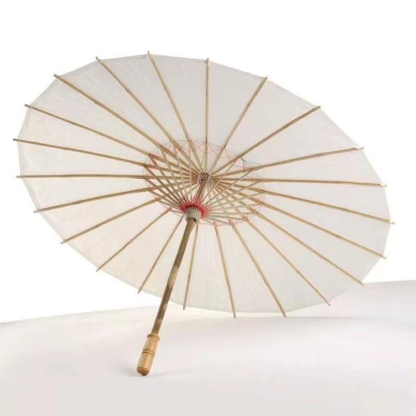 Quality Handmade Props White Japanese Paper Umbrella with Customized Designs Logo for sale