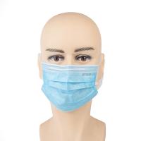 Quality anti vrus Blue 95% Breathable 3 Ply Disposable Face Mask for sale