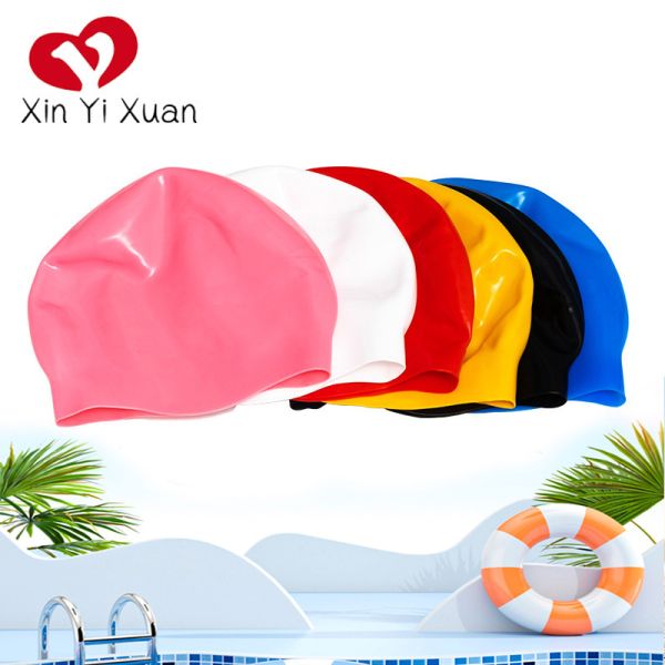 Quality 60g Comfortable Swimming Cap Water Protective Fall Resistance silicone swimming cap for sale