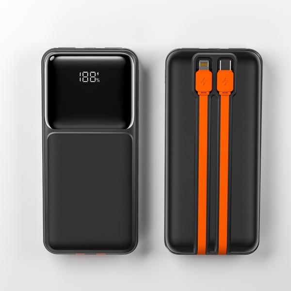 Quality Universal Compatibility travel Power Bank With Built In Cable / LED Lights for sale