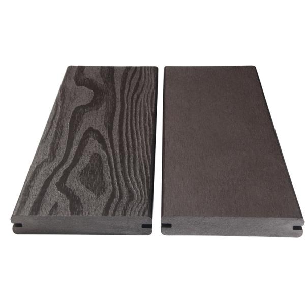 Quality 134x24mm Grey 38% HDPE Solid Composite Deck Boards UV Resistant for sale