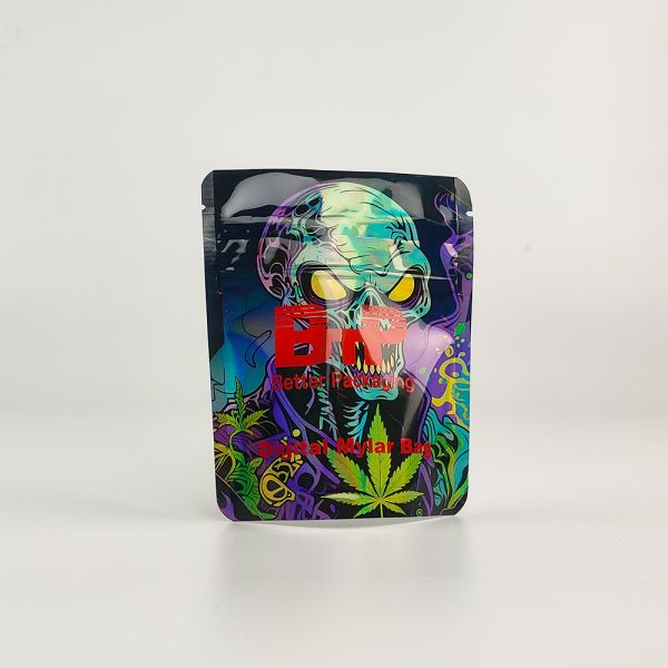 Quality Premium Custom Printed Matte Stand up Ziplock Mylar Bags Resealable Smell Proof Food Grade Pouch for Candy Snacks Edibles 3.5g for sale