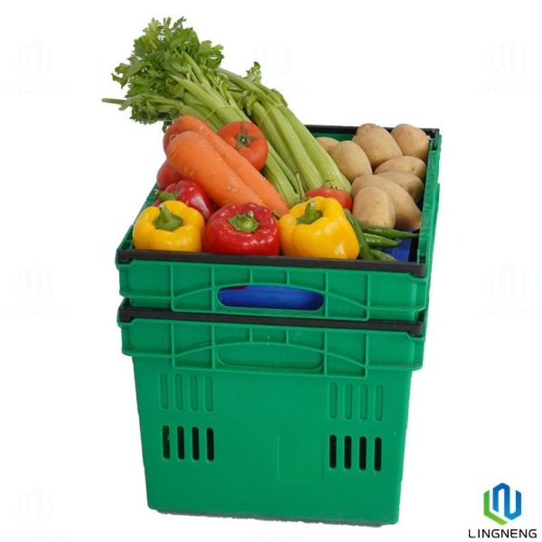 Quality 48L Nestable Plastic Crates , Stackable Plastic Harvest Crates for sale