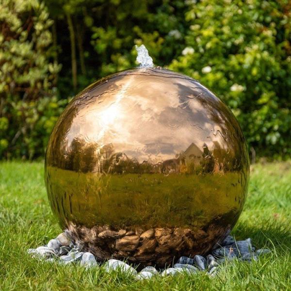 Quality Stainless Steel Sphere Water Feature Mirror Polished With Rotating Ball for sale