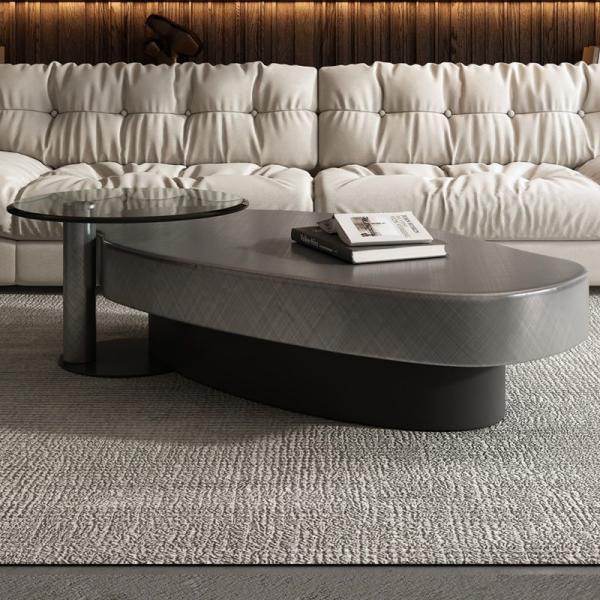 Quality OEM Stainless Steel Contemporary Round Coffee Table With Metal Base for sale