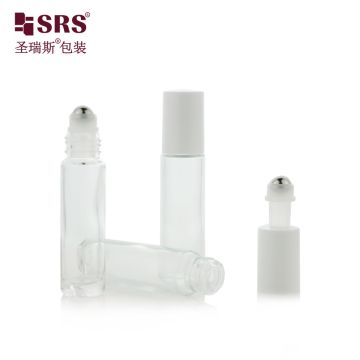 Quality Transparent Round Shape Glass Roll-On Bottles For Lip Gloss 10ml Roller Bottle for sale