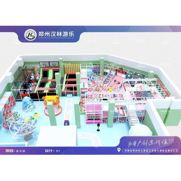 Quality Indoor Amusement Trampoline Park Playground Equipment Customized Color for sale