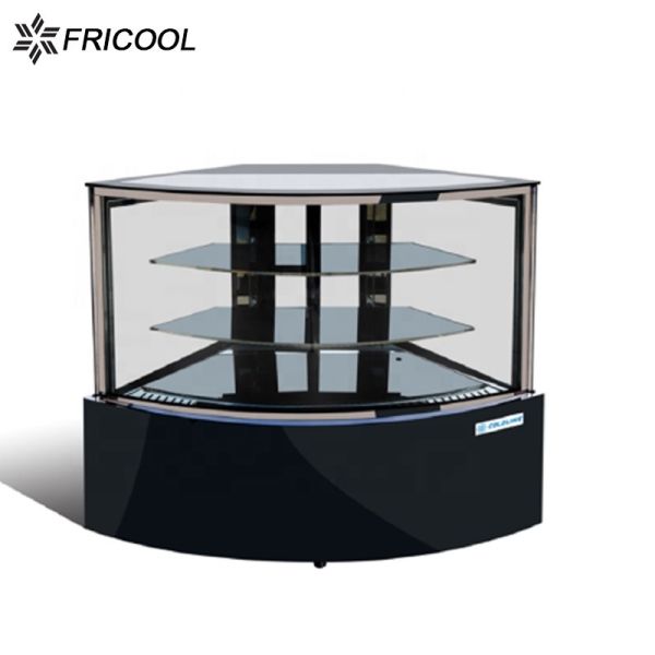 Quality refrigerated corner bakery display case cake cooler with CE/ETL for sale