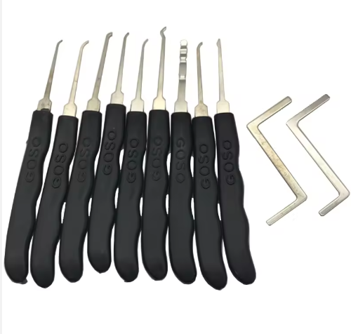 Quality Goso 9+2 Piece Metal Lock Pick Tool RC01 Model Locksmith Tool for Door Opener for sale