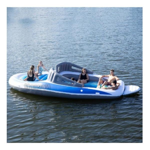 Quality Newest Inflatable Airtight Water Party Boat for Island Float 5-10 Person Capacity for sale