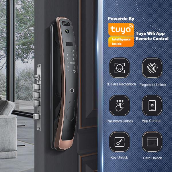 Quality 3D Digital Face Recognition Smart Door Lock Tuya App Access Control for sale