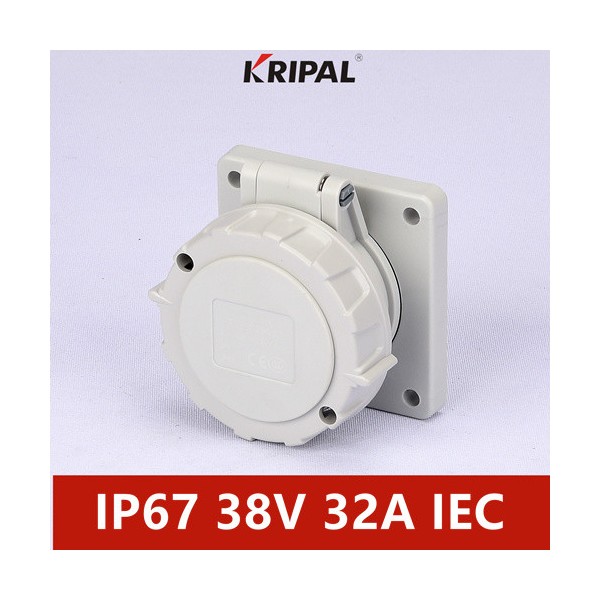Quality 48V 32A IP67 3P Low Voltage Panel Mounted Socket IEC Standard for sale