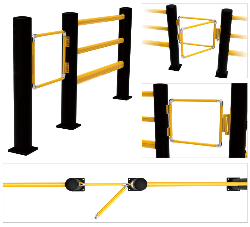 Flexible Pedestrian Barrier  Anti-Collision Guardrails Warehouse Safety Barrier Traffic Guardrails