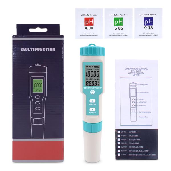 Quality 7-in-1 Digital Water Tester PH Meter/TDS/EC/Salinity/SG/ORP/TEMP Convenient and Results for sale