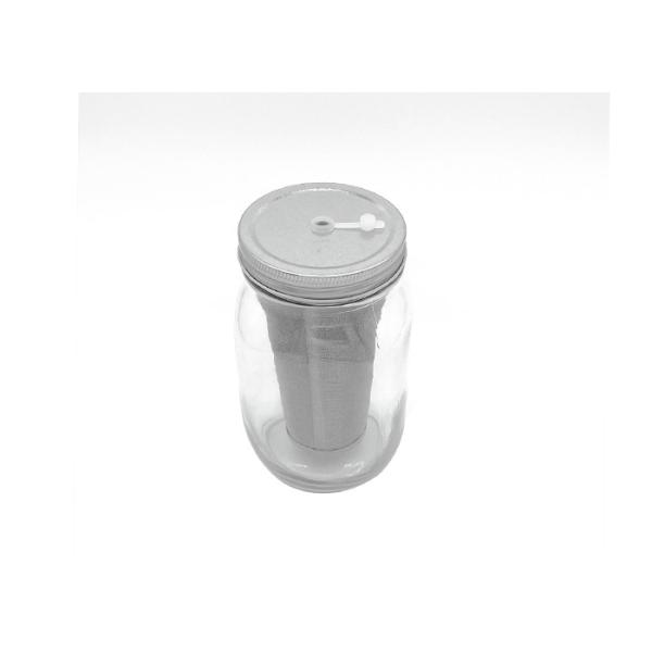 Quality Silver Stainless Steel Cold Brew Mason Jar Filter Kit 2 Cups for sale