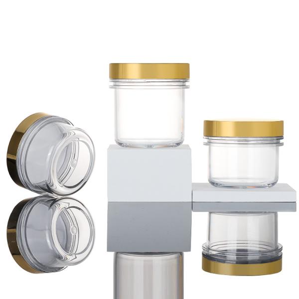 Quality 100ml 120ml 200ml gold lid body facial butter cream scrub container empty luxury for sale