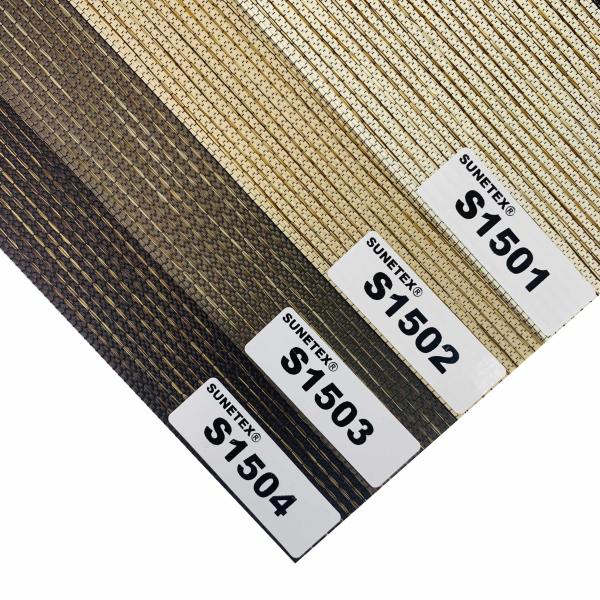 Quality 100% Polyester Outlet Roller Blind Zebra Fabric with Wooden Pattern for sale