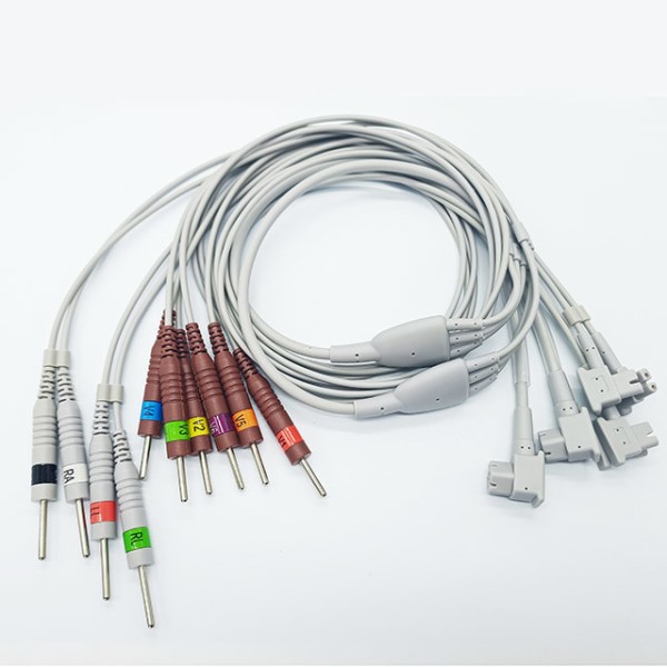 Quality 10 Leads HP EKG Cables DIN Buttom For ECG Electrode for sale