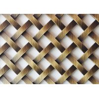Quality Antique Plated Brass Decorative Wire Mesh Grilles Square Hole 1m Width for sale