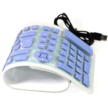 Quality Wired USB Foldable Silicone Rubber Keyboard Slim Roll Up Travel Portable for sale