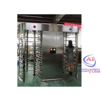 Quality 304 Stainless Steel Glass Rotate Full High Turnstile Double Channels Gym Gate for sale