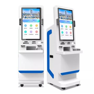 Quality 32" Screen Self Service Payment Kiosk Attendance Face Recognition Terminal With for sale