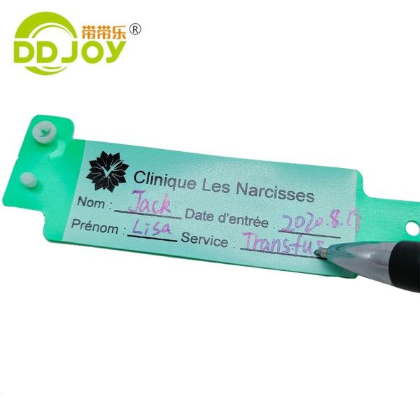 Quality 100pcs Custom Writeable ID Bracelets for Child Park Waterproof Patient Wristband for sale