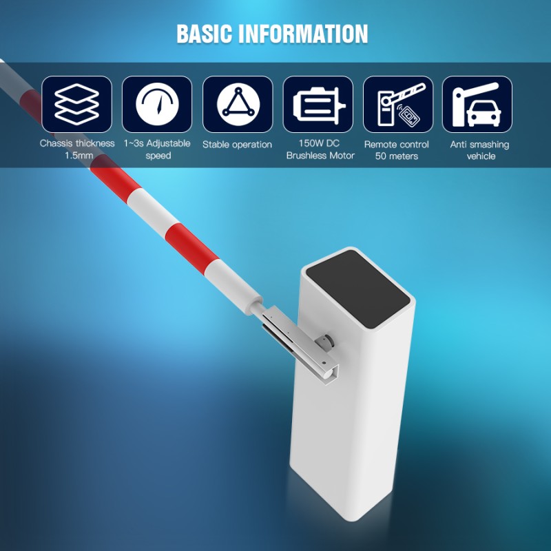 CW242 barrier gate with straight boom extended