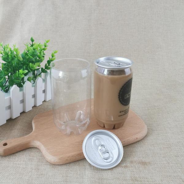 Quality 250ml Clear Easy Open End 90mm PET Plastic Beverage Cans for sale