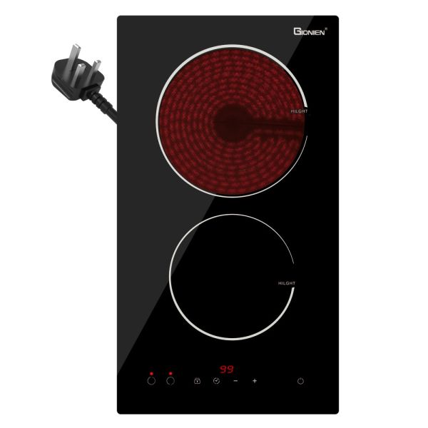 Quality 30cm Double Ceramic Hob 2 Zone Portable Double Electric Hobs With Plug for sale