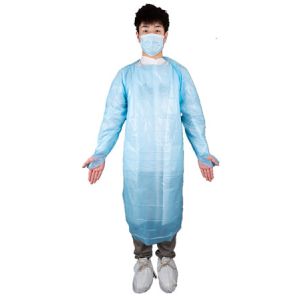 Quality Factory Price Medical Use CPE Protective Gown With Thumb-Loop Cuffs For Hospital for sale