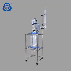 Quality PTFE Sealing Jacketed Glass Reactor Vessel Thermostat Compounding Electricity for sale
