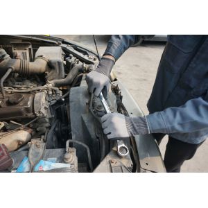 Quality 13G Polyester Sandy Nitrile Gloves Comfortable for sale