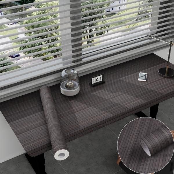 Quality Self-Adhesive PVC Wood Grain Wallpaper Waterproof Brown for sale