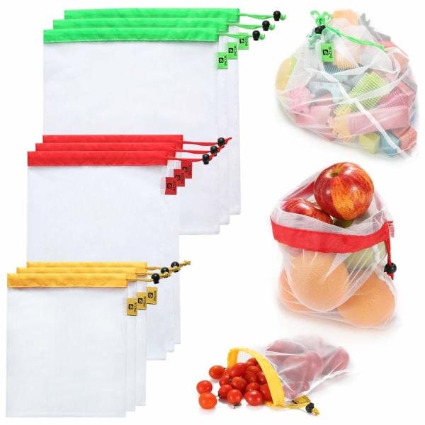 Quality GOTS Compostable Nylon Mesh Drawstring Bags , SGS Reusable Vegetable Storage for sale
