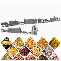 Quality 240 to 320kg/h Bulk Corn Flakes Processing Line For Cereals Snacks Maize Flakes for sale