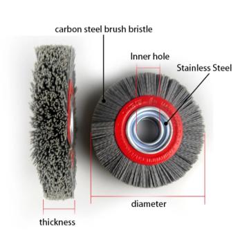 150mm OD Stainless Steel Cylinder Wire Industrial Roller Brushes 150x32mm