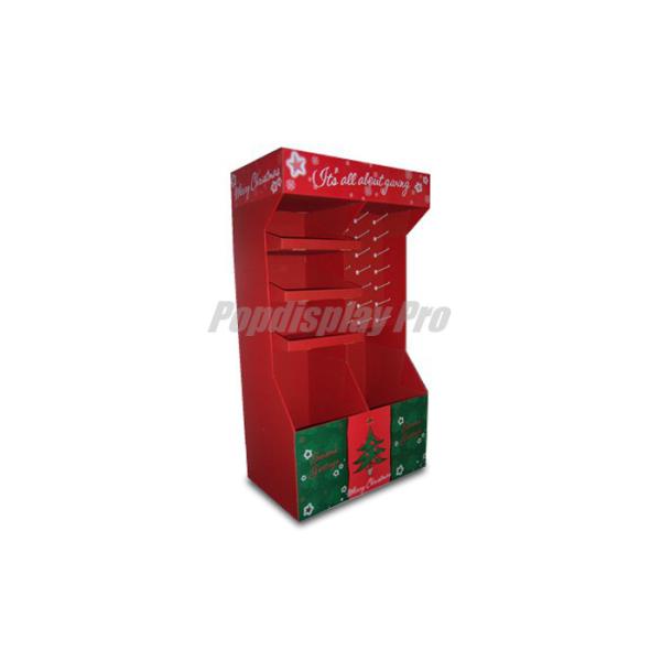 Quality Cardboard Half Size Pallet Display Stands Red Cardboard Greeting Card Display Stand for sale