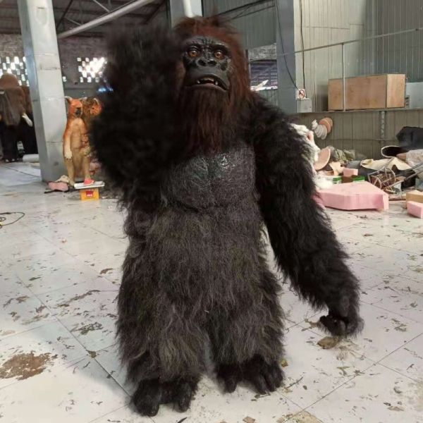 Quality Theme Park Realistic Animatronic Animal Gorilla Costume for sale