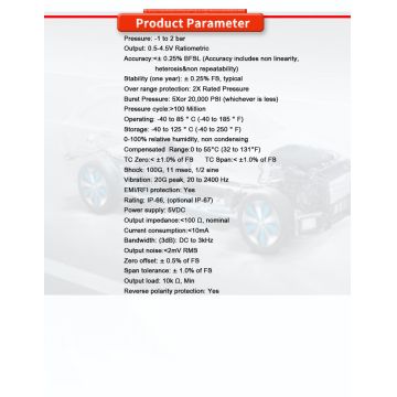 Quality AST2000-1000 Pressure Sensors 0.5-4.5V Pressure-1-2Bar Level Sensors TE with ± 0 for sale