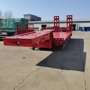 Quality Steel 3 Axles 40 FT Flatbed Cargo Semi Trailer for Transporting 20/40FT for sale
