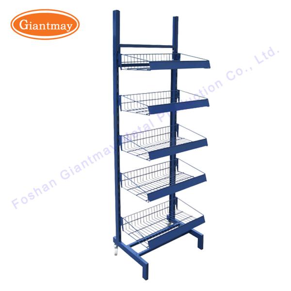 Quality Potato Chips Floor Stand Grocery Bread Retail Display Rack for sale
