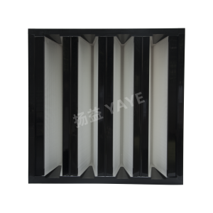 Quality Cleanrooms V Bank Air Filter 440Pa 12 Pleats HV Fiberglass Heater Filters for sale