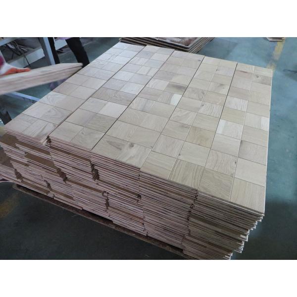 Quality Mosaic Oak Engineered Parquet Flooring Embossed Invisible Lacquer for sale