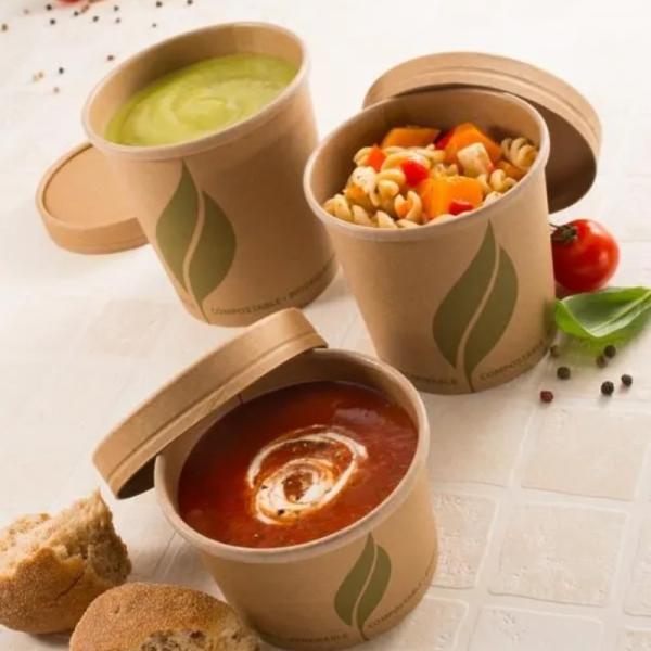 Quality PE Coated 8oz 12oz Disposable Paper Cup Soup Serving Paper Party Bowls For Hot Cold Food for sale