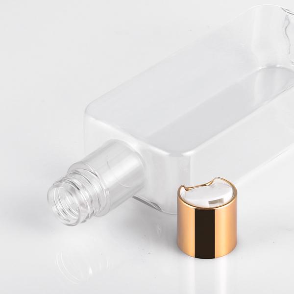 Quality 300ml Disc Cap Bottle Transparent PETG Material Recycable With Gold Lid for sale